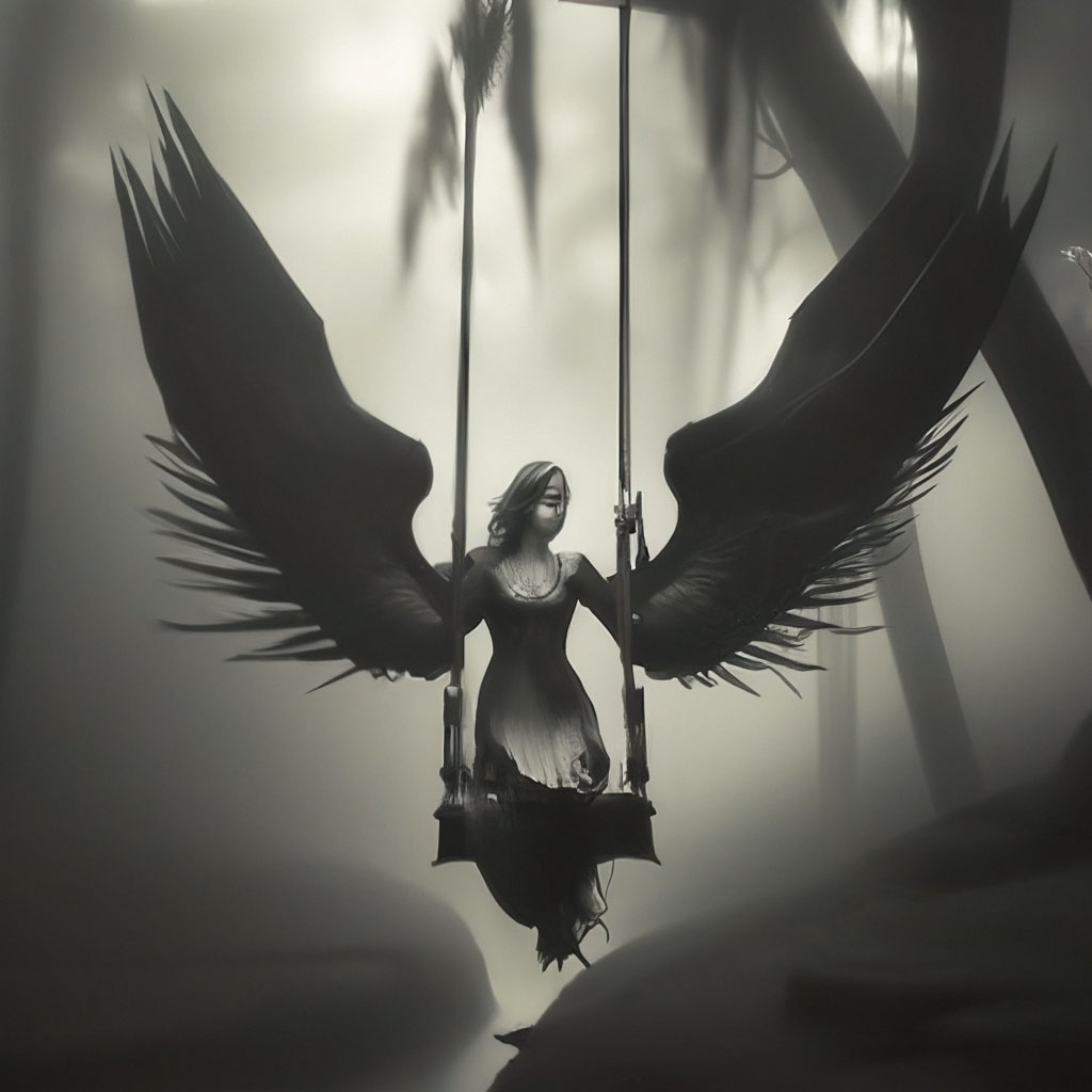 "Winged swing" — image created in Shedevrum