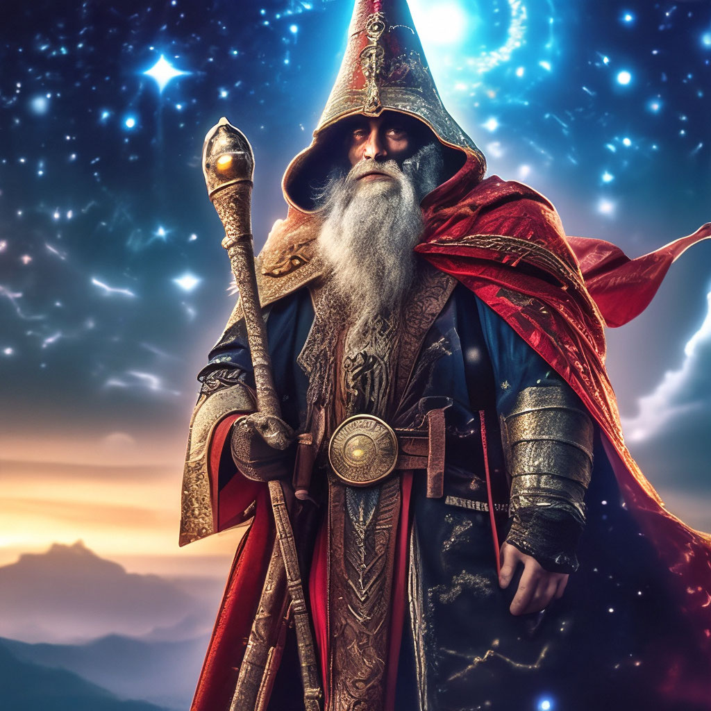 "Wizard Russian warrior stargazer,fiction, wishes you good night ...