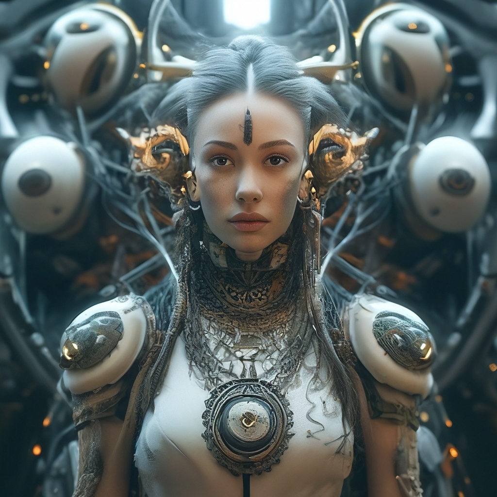 "An intricate photo, a lovely woman with hair and two eyes and one nose ...