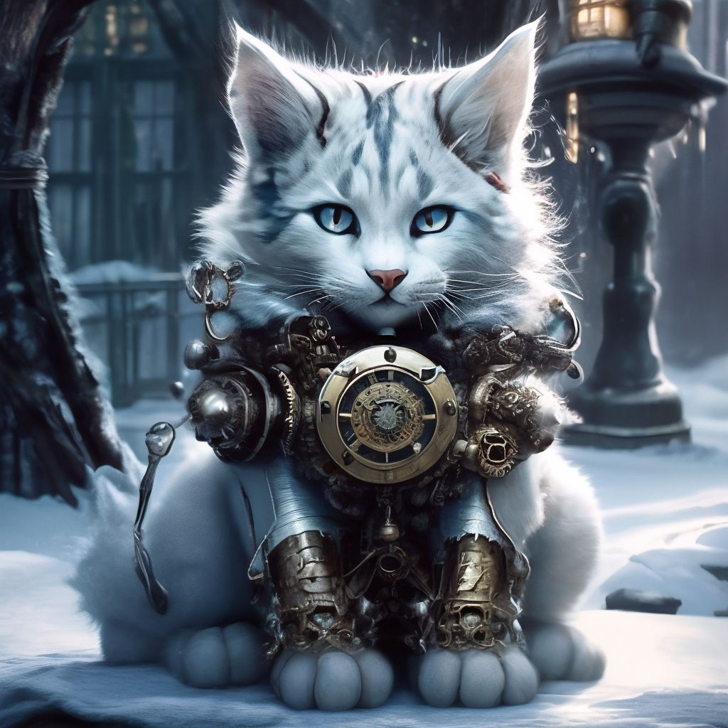 "Ice cat" — image created in Shedevrum