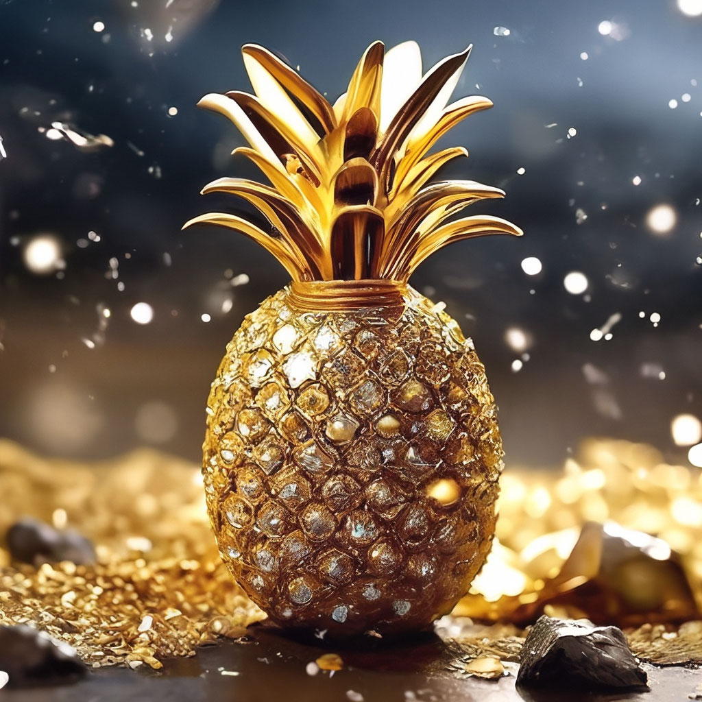 "Pineapple with diamonds, gold, beauty, fairy tale, new year" — image ...