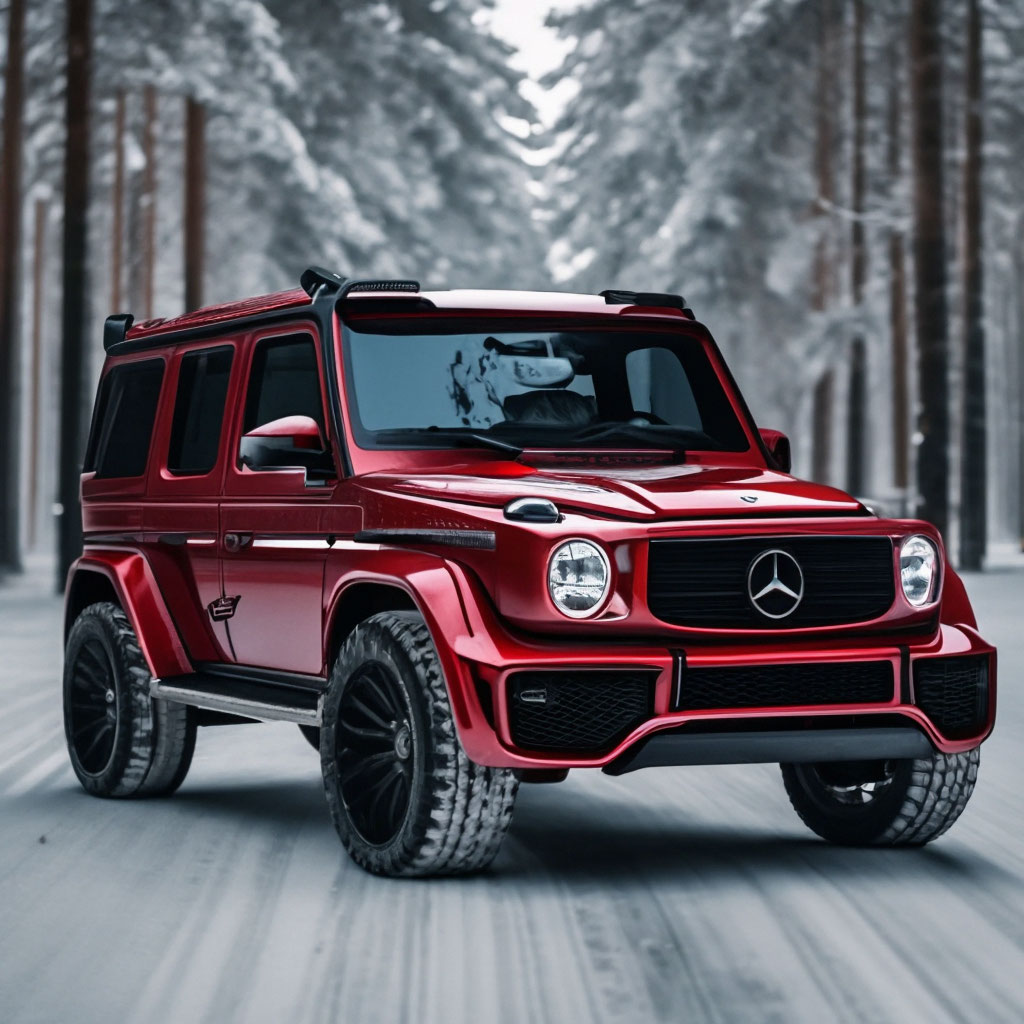 "Mercedes-Benz G63 AMG GT Red Grandsphere Concept winter forest Body ...