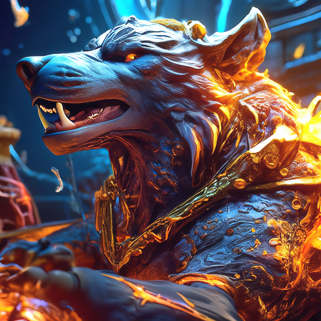 "Hyperdetalized art, fantasy, pirate creature, moloss dog, detailed fur ...