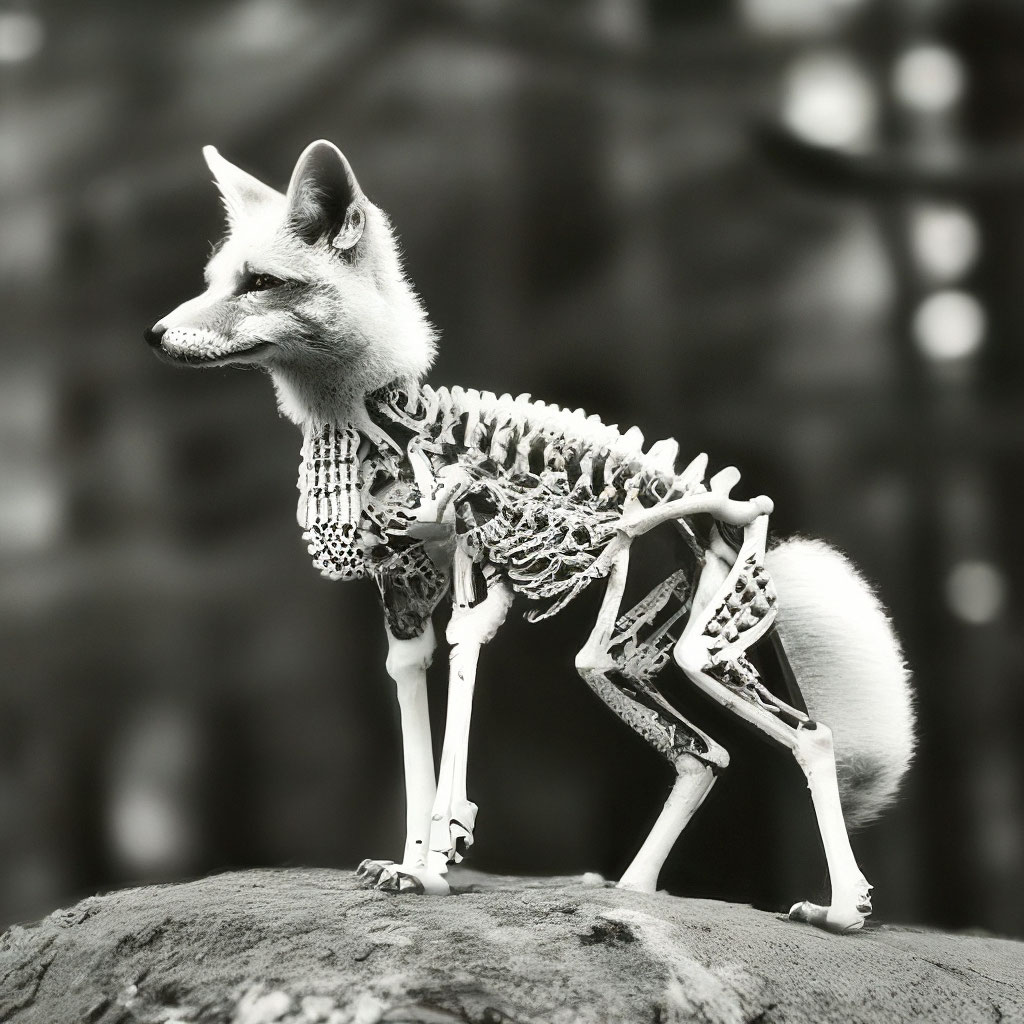 "Animated fox skeleton, aesthetically pleasing, beautiful, high ...