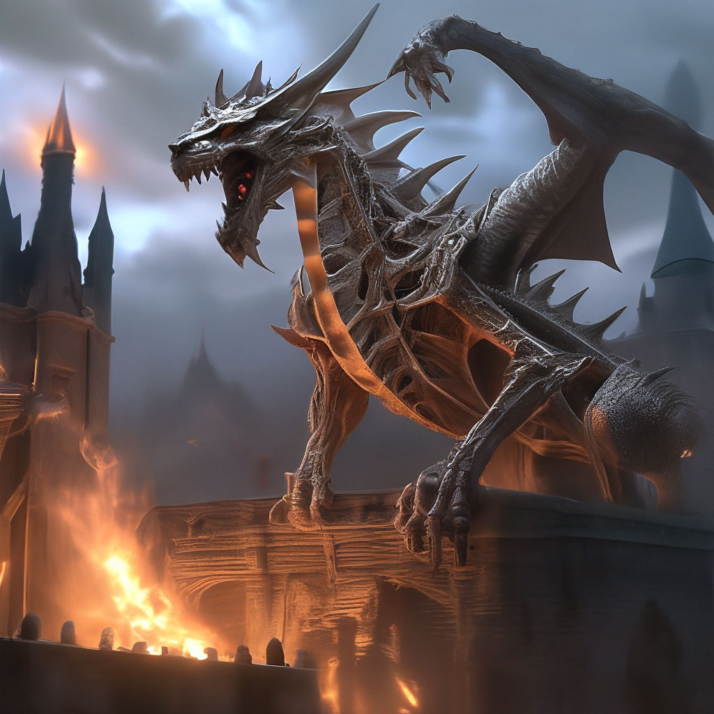 "Necromorphic+dragon+bone, burns the castle, aesthetically pleasing ...
