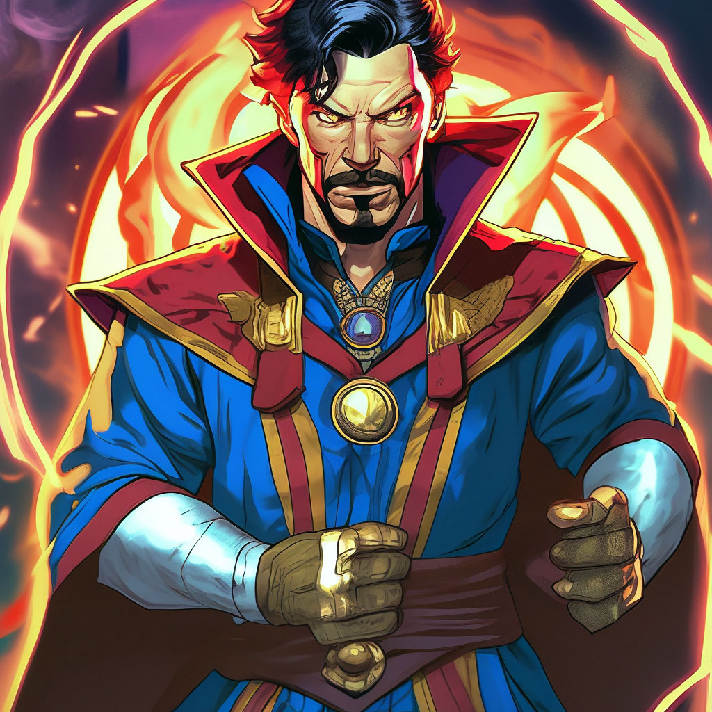 "Doctor Strange is a Mortal Kombat character." — image created in Shedevrum