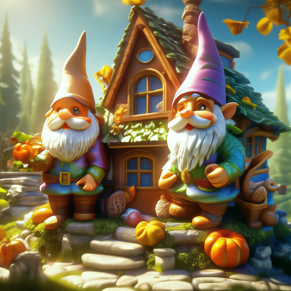 "Magic gnomes decorate their house, fairy tale, realism, magic ...