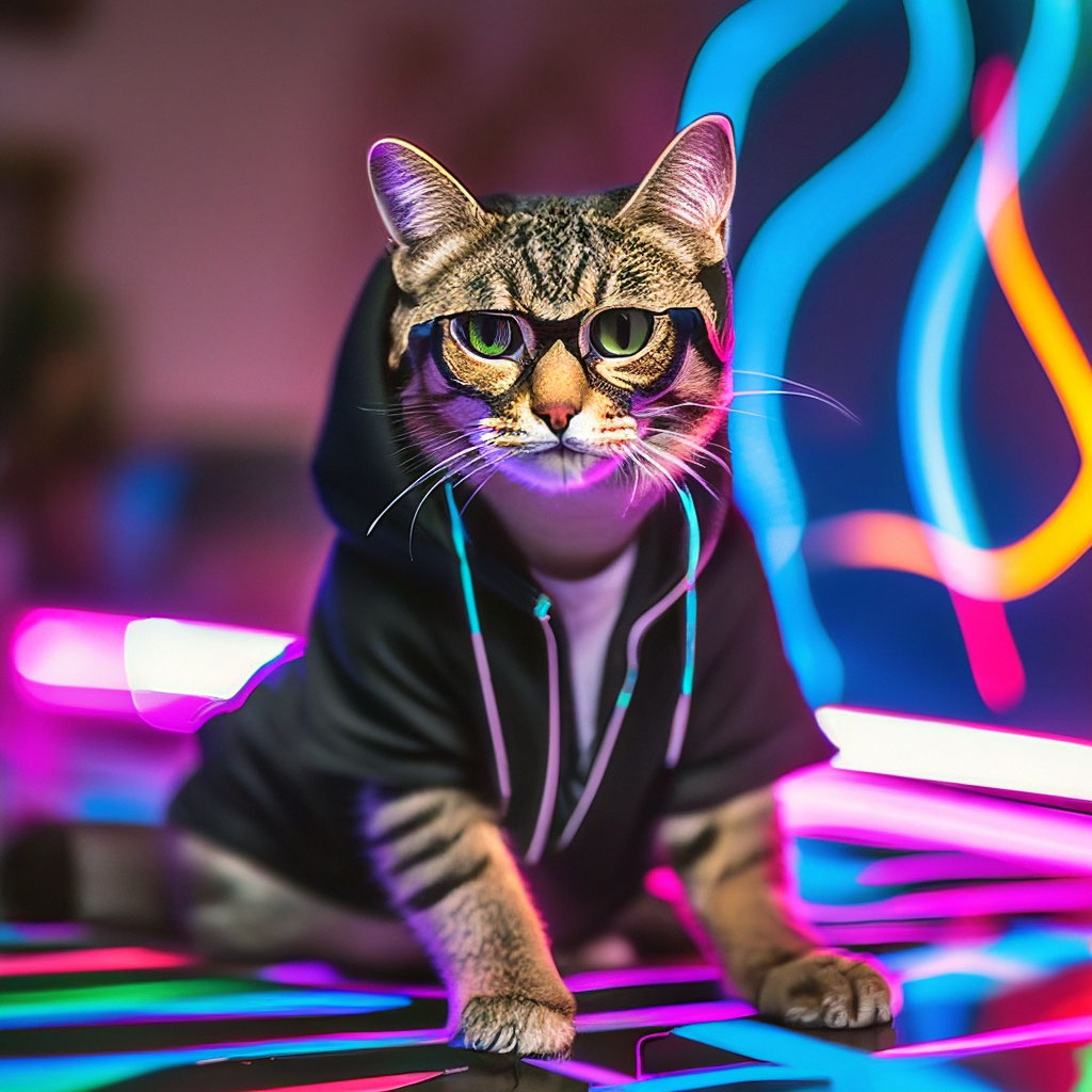"Cat Flain cute cat rapper with glasses , aesthetically pleasing ...