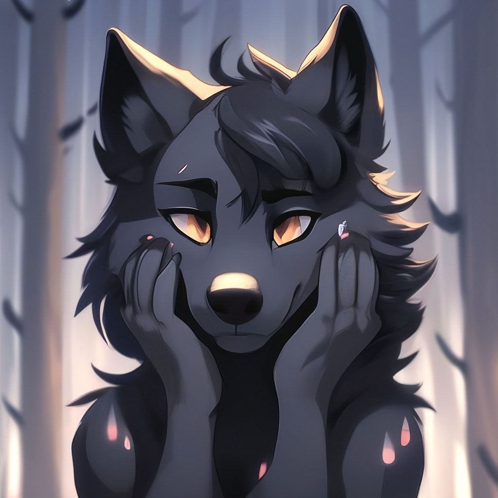 Crying Black Anime She Wolf