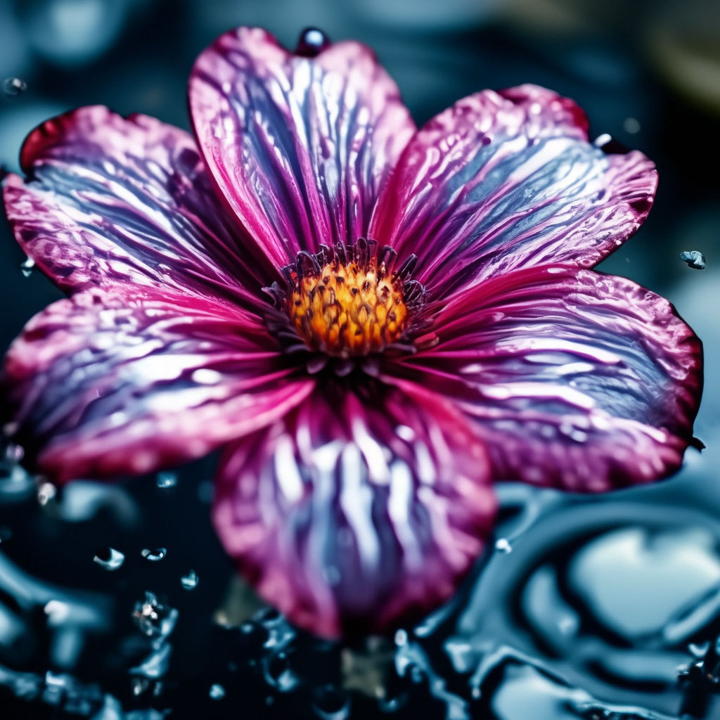 "Hyper-realistic photo fabulous flowers art bionica, water art, digital ...
