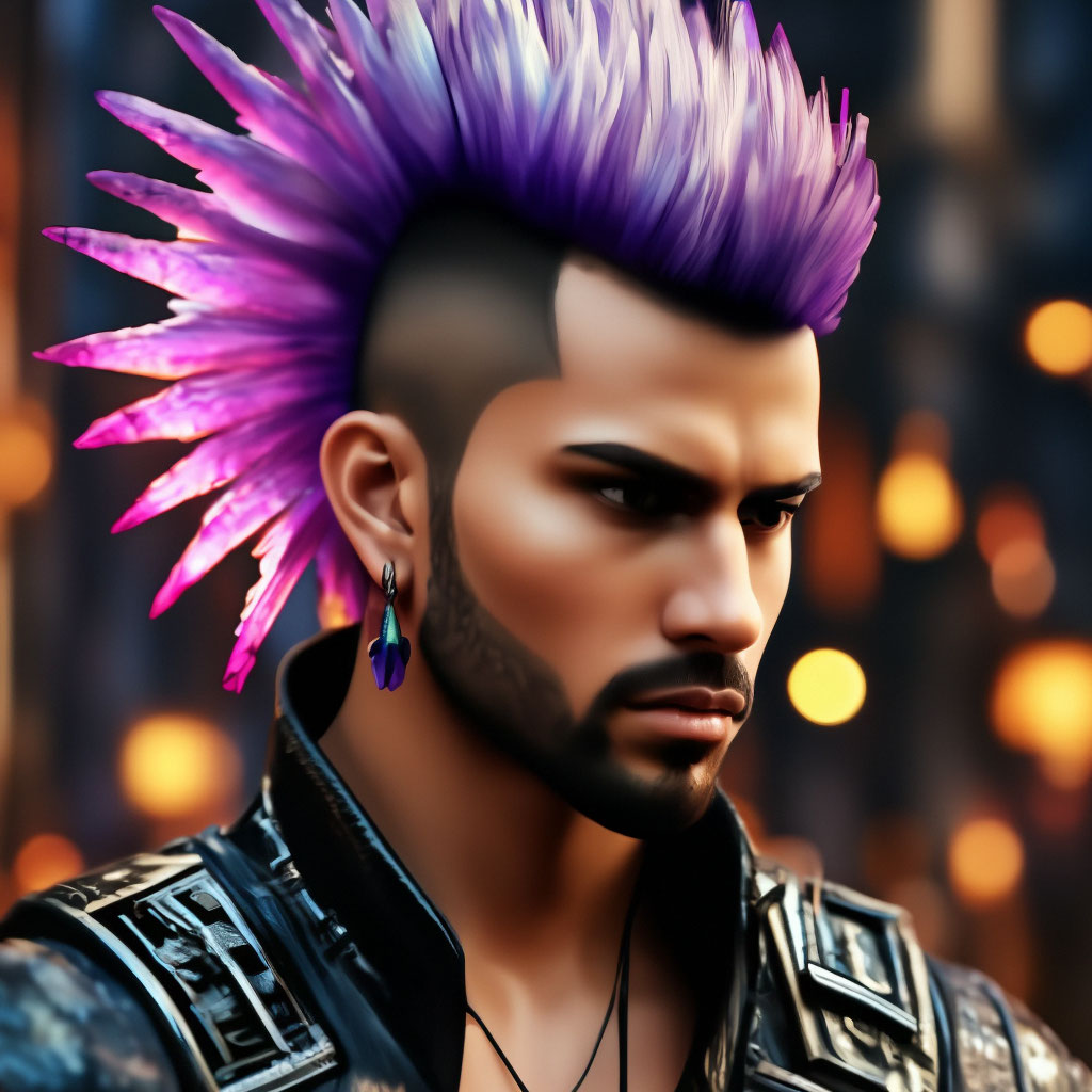 "_To-Mohawk_ Strong man AlettaOcean,bright sapphire,neon,iridescent ...