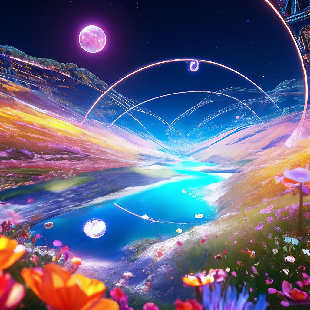 "If there were flower meadows on Mars + lakes, rivers and bridges ...