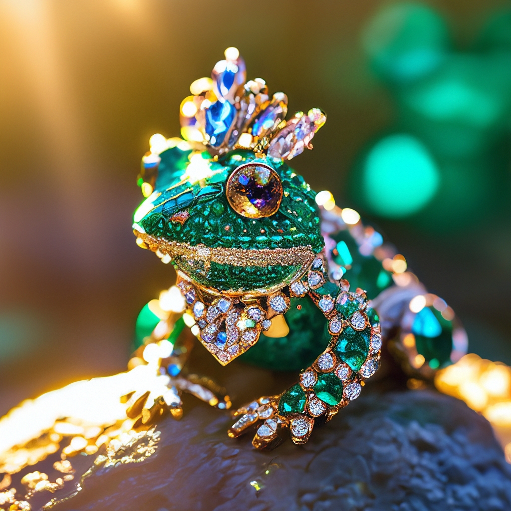 "Malachite cute fashionable frog in a sophisticated fabulously ...