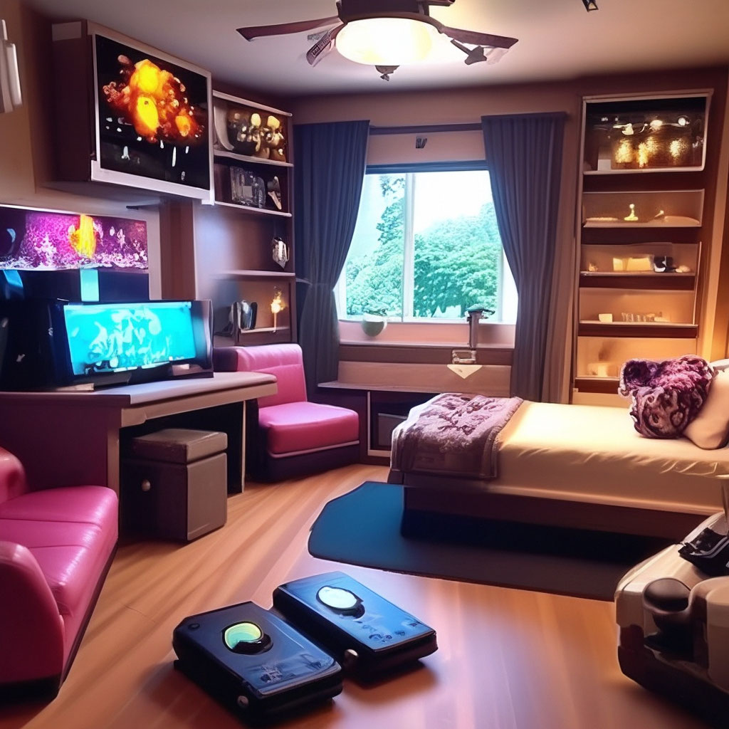 "Photo,real life,gamer's room according to the zodiac sign capricorn ...