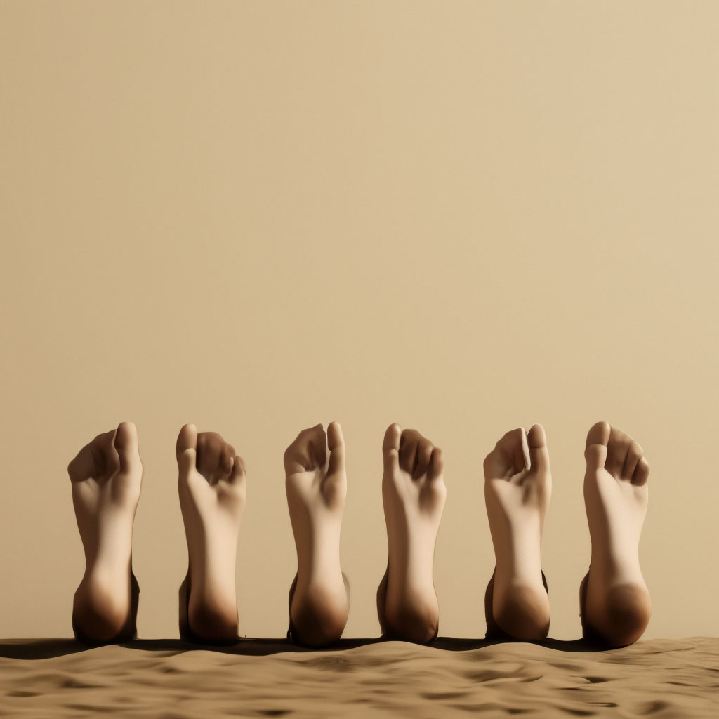 "5 toes and hope, minimalism" — image created in Shedevrum