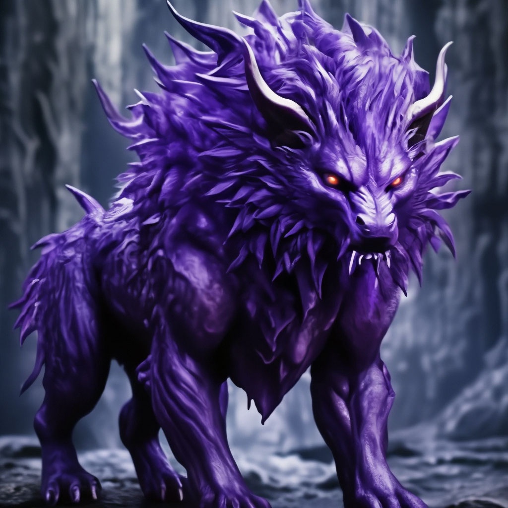 "Super mythical purple creature" — image created in Shedevrum