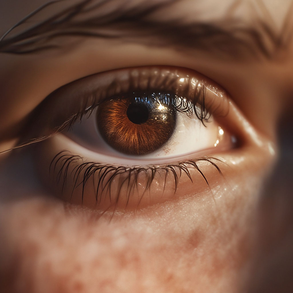 "Sad eyes, sadness, sadness, brown eyes, macro, 64k" — image created in ...