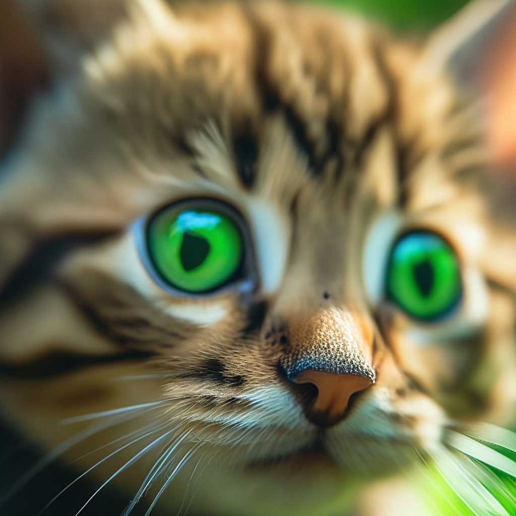 "Cute little cat brown with green eyes cool., aesthetically pleasing ...