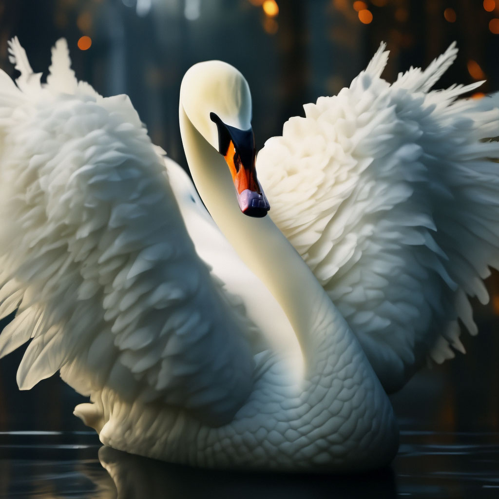 "The swan is dying" — image created in Shedevrum