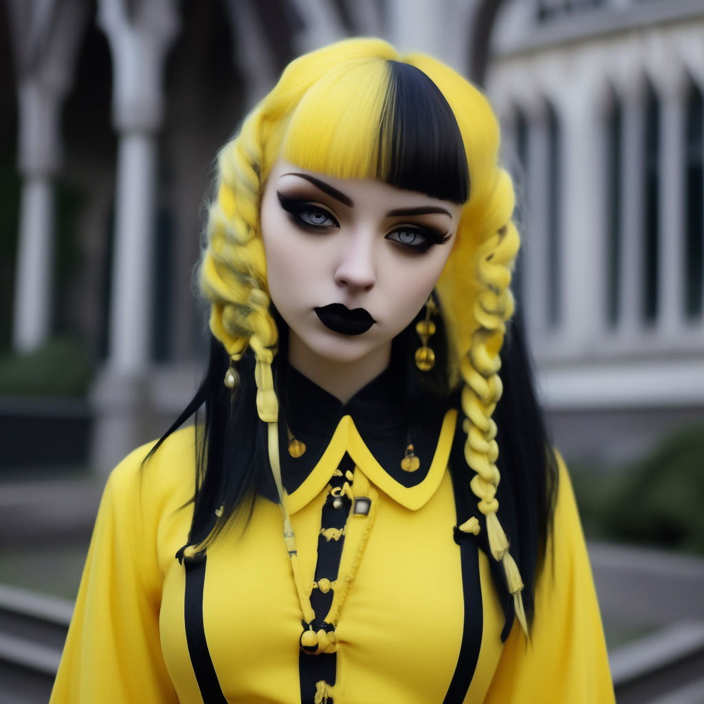 "Yellow goth girl" — image created in Shedevrum