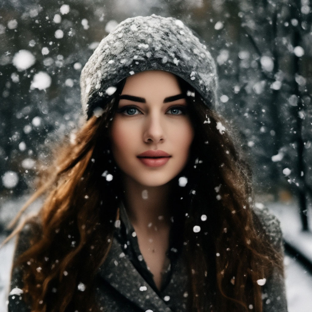 "Snow is falling" — image created in Shedevrum