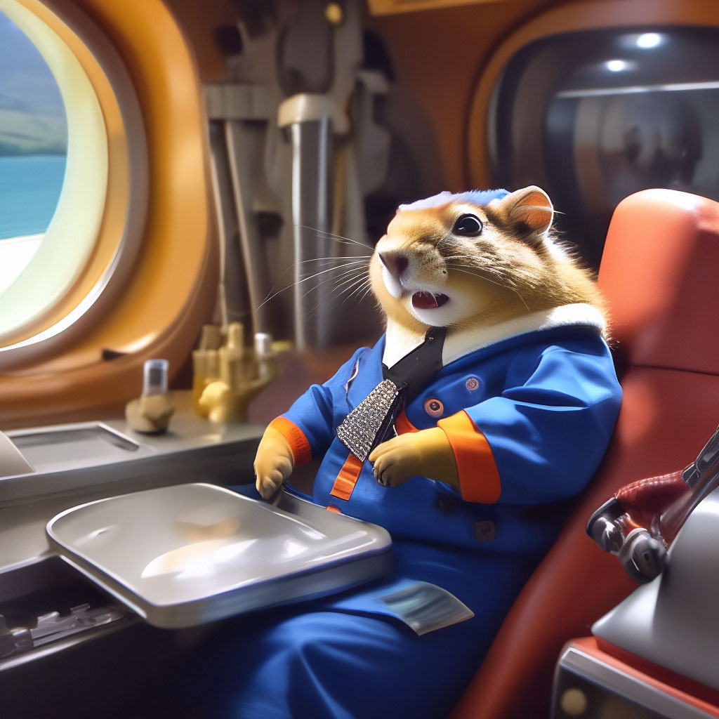 "Komchatsky gopher on vacation after work" — image created in Shedevrum