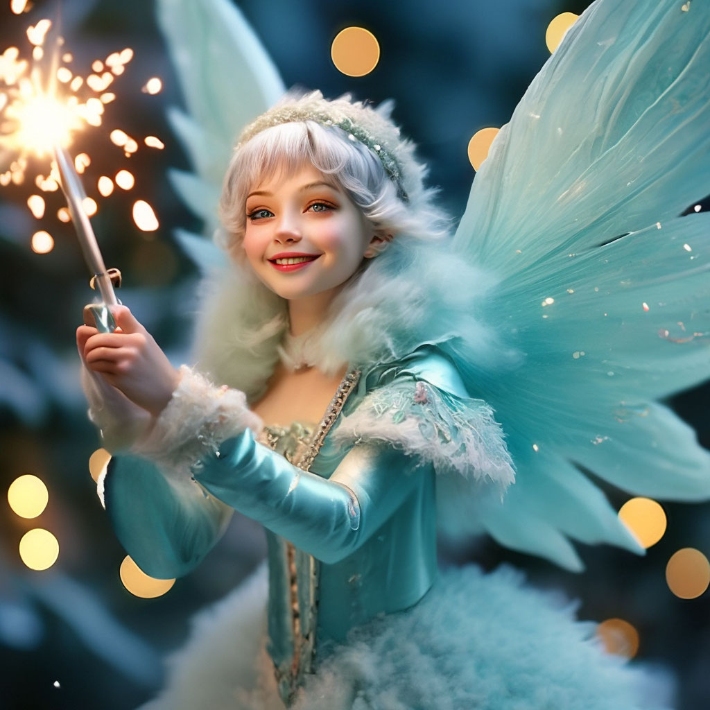 "A joyful very cute forest elf with wings,aesthetics of the 18th ...