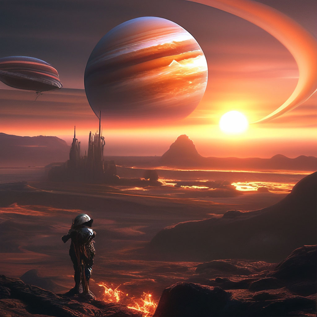 "Sunsets on Jupiter hyperrealism mysticism science fiction fantasy ...