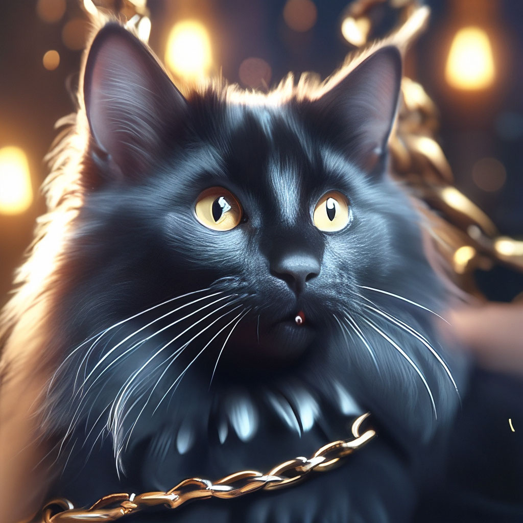 "Bayun cat is a fluffy black cat with sparkling eyes and sharp claws ...
