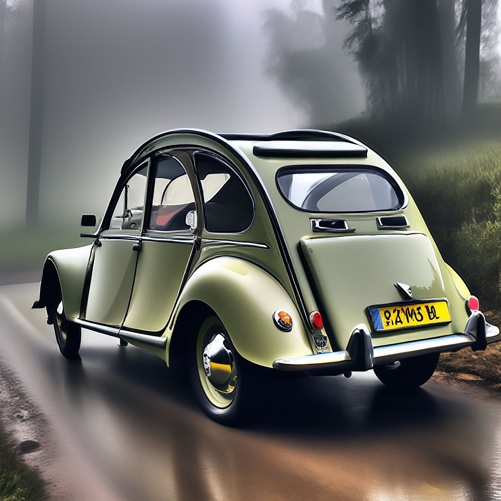 "Citroen 2CV Rear View" — image created in Shedevrum