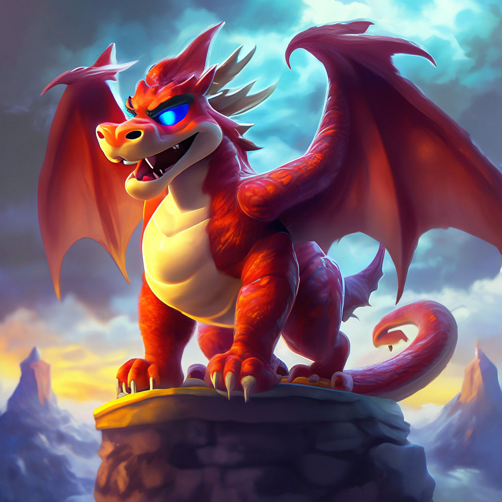 "The dragon from Mario" — image created in Shedevrum