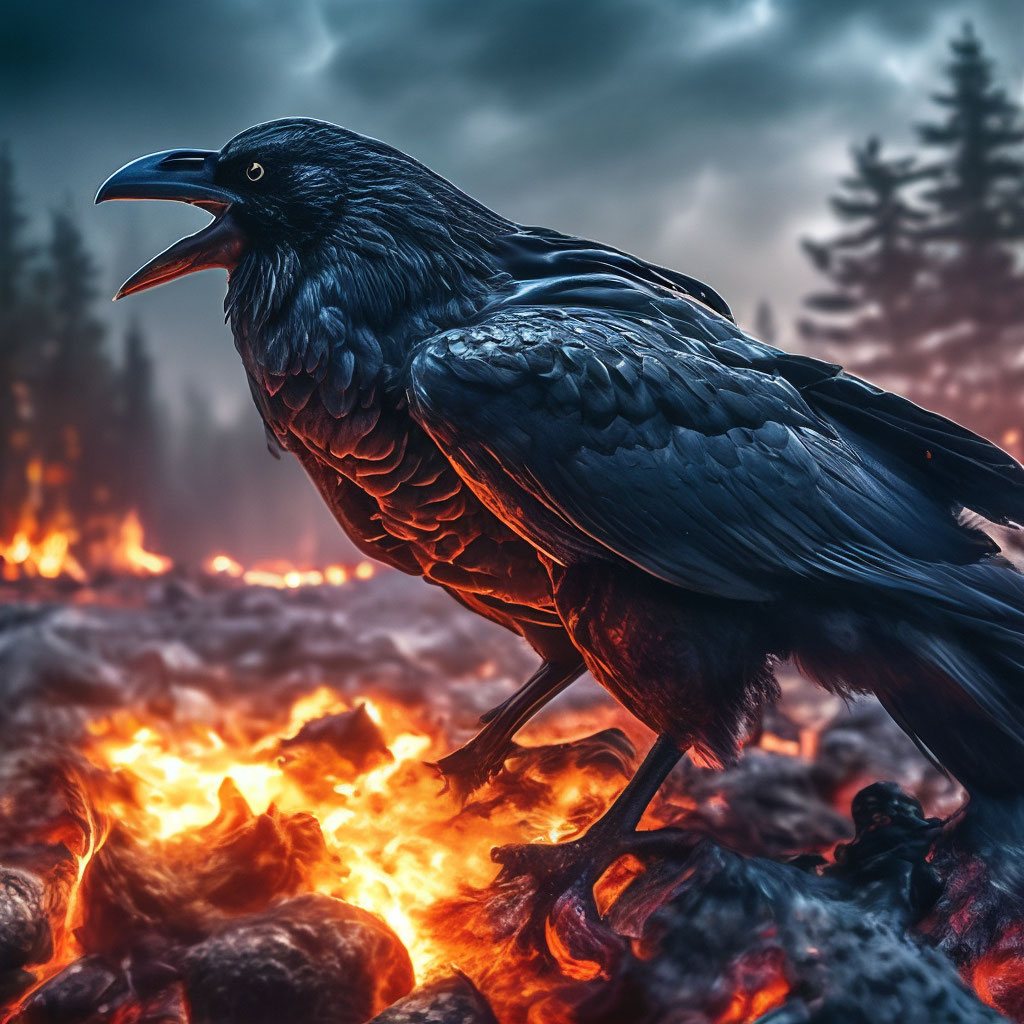 "Burning, burning like coal from the inside of a raven epic, fabulous ...