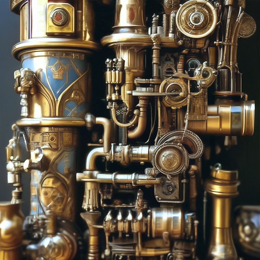 "Home castle pipes capt steampunk style, aesthetically pleasing ...