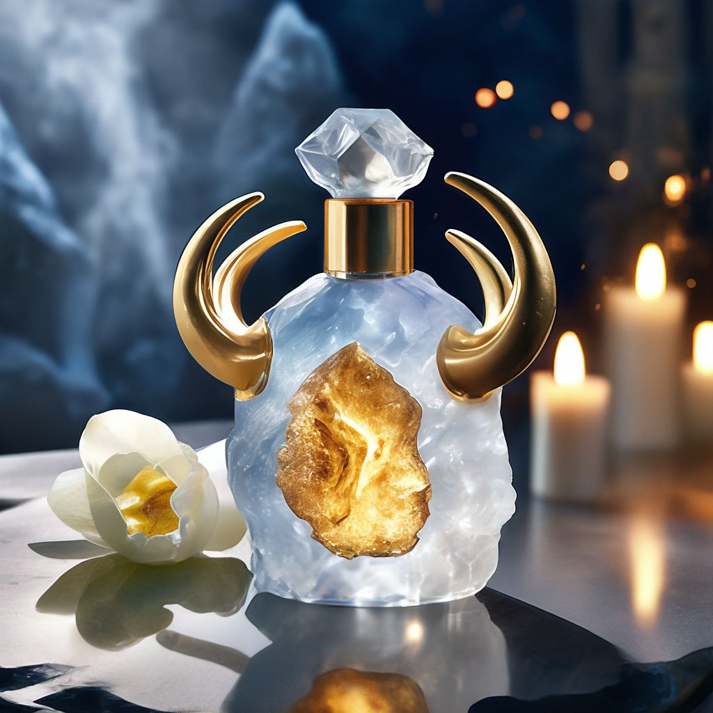 "For ♉ Taurus A magical earthly perfume bottle with large bull bull ...