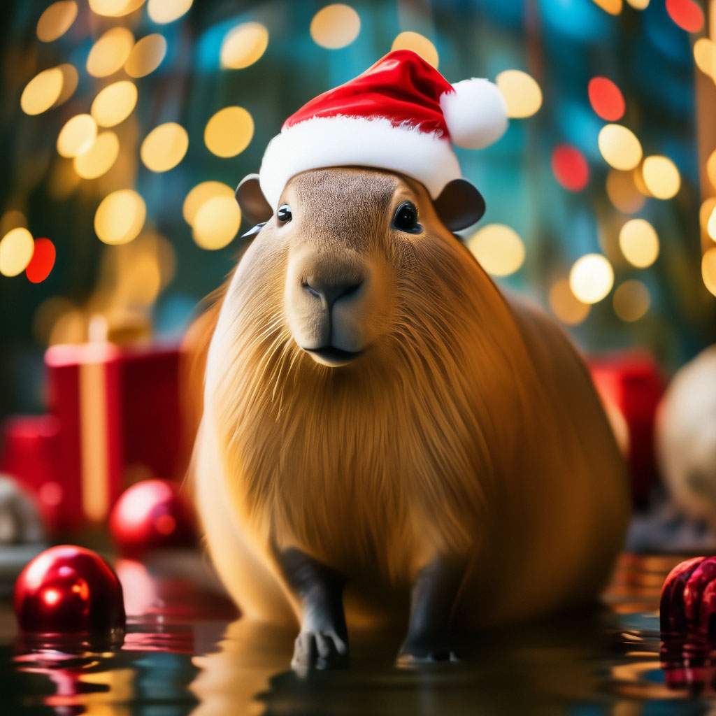 "Capybara New Year" — image created in Shedevrum