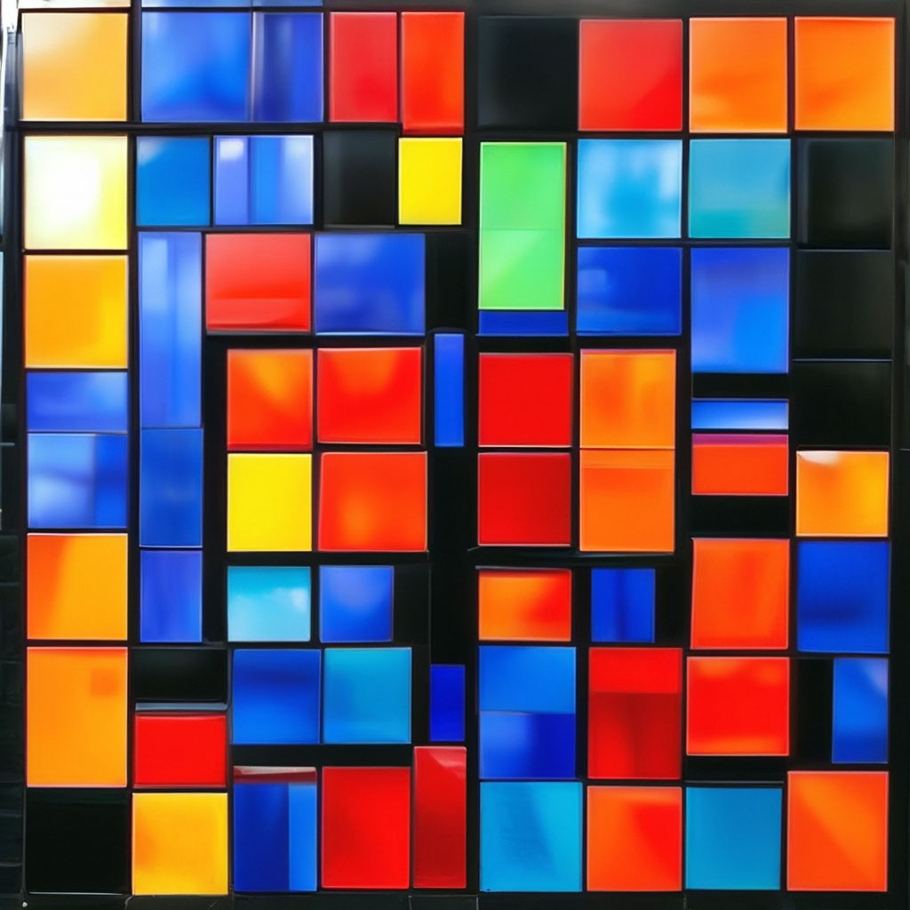 "Black square, solid color, malevich, mosaic" — image created in Shedevrum