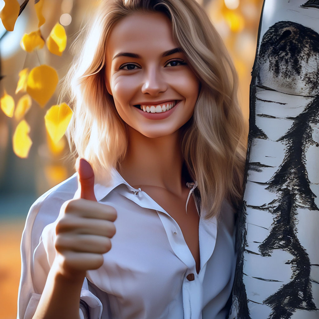 "Beautiful girl, slender, gentle smile, in a shirt, unbuttoned shirt ...