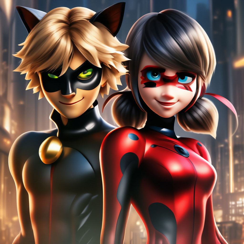 "Lady Bug and Super Cat" — image created in Shedevrum