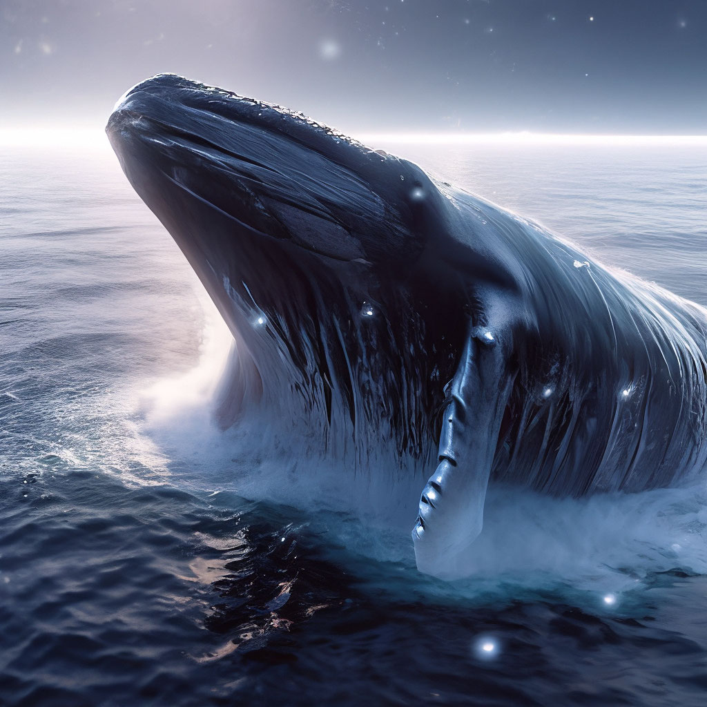 "Naturalism, whale in the ocean top view consists of fabulous, icy ...