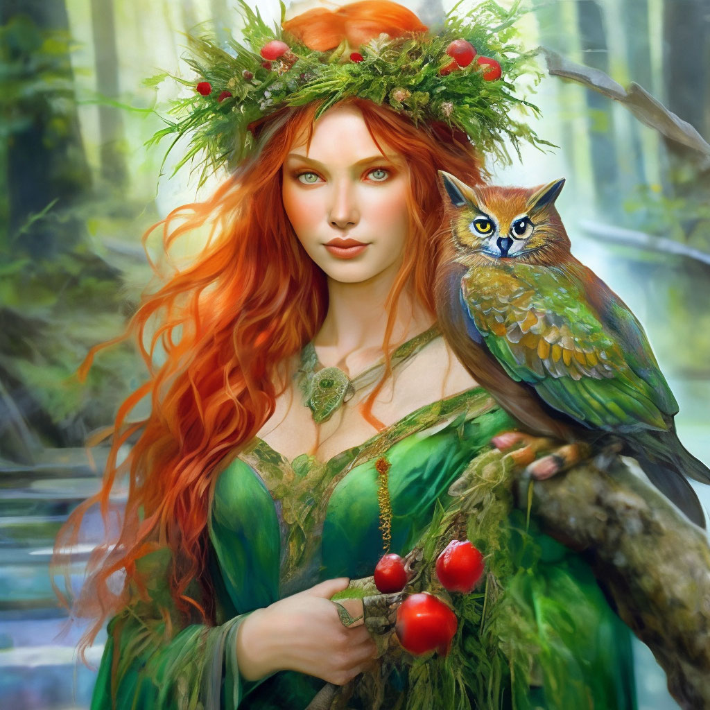 "Kikimora bolotnaya, magical background, beautiful woman mistress of ...