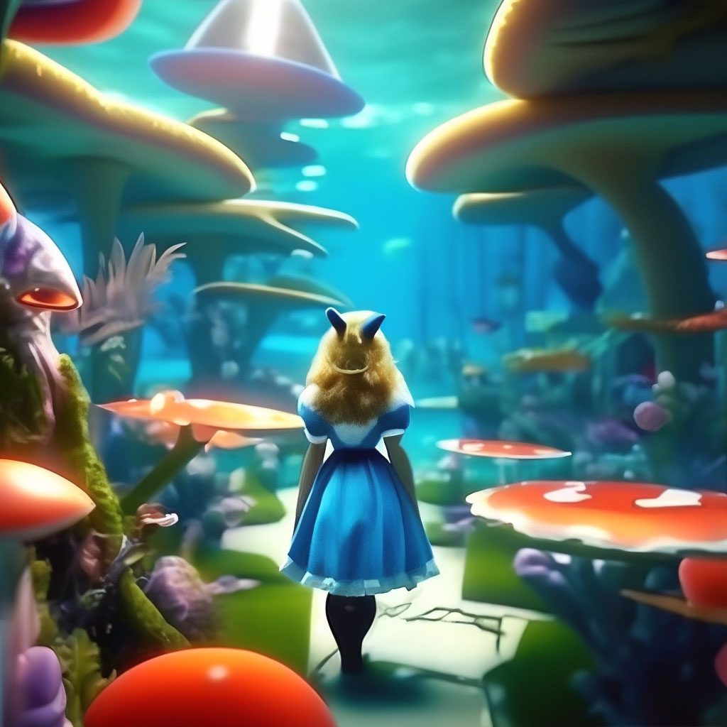 "Alice in an underwater Wonderland, realistic, 4k" — image created in ...