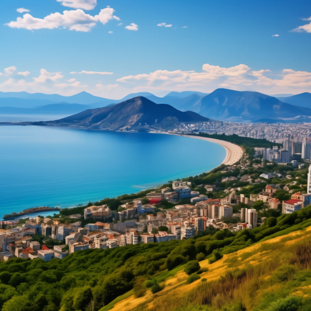 "Panoramic photo,superrealism, super detail,clarity,mountain view,sunny ...