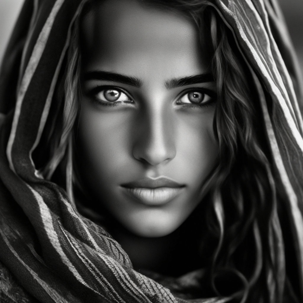 "Bedouin culture, incredibly beautiful girl, big blue eyes, leica m9 ...