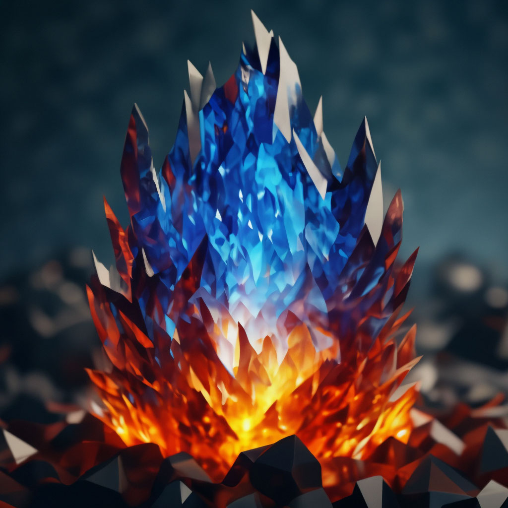 "Blue fire" — image created in Shedevrum
