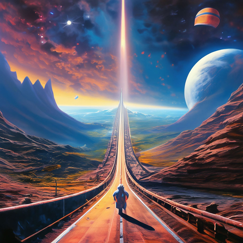 "The road to space" — image created in Shedevrum