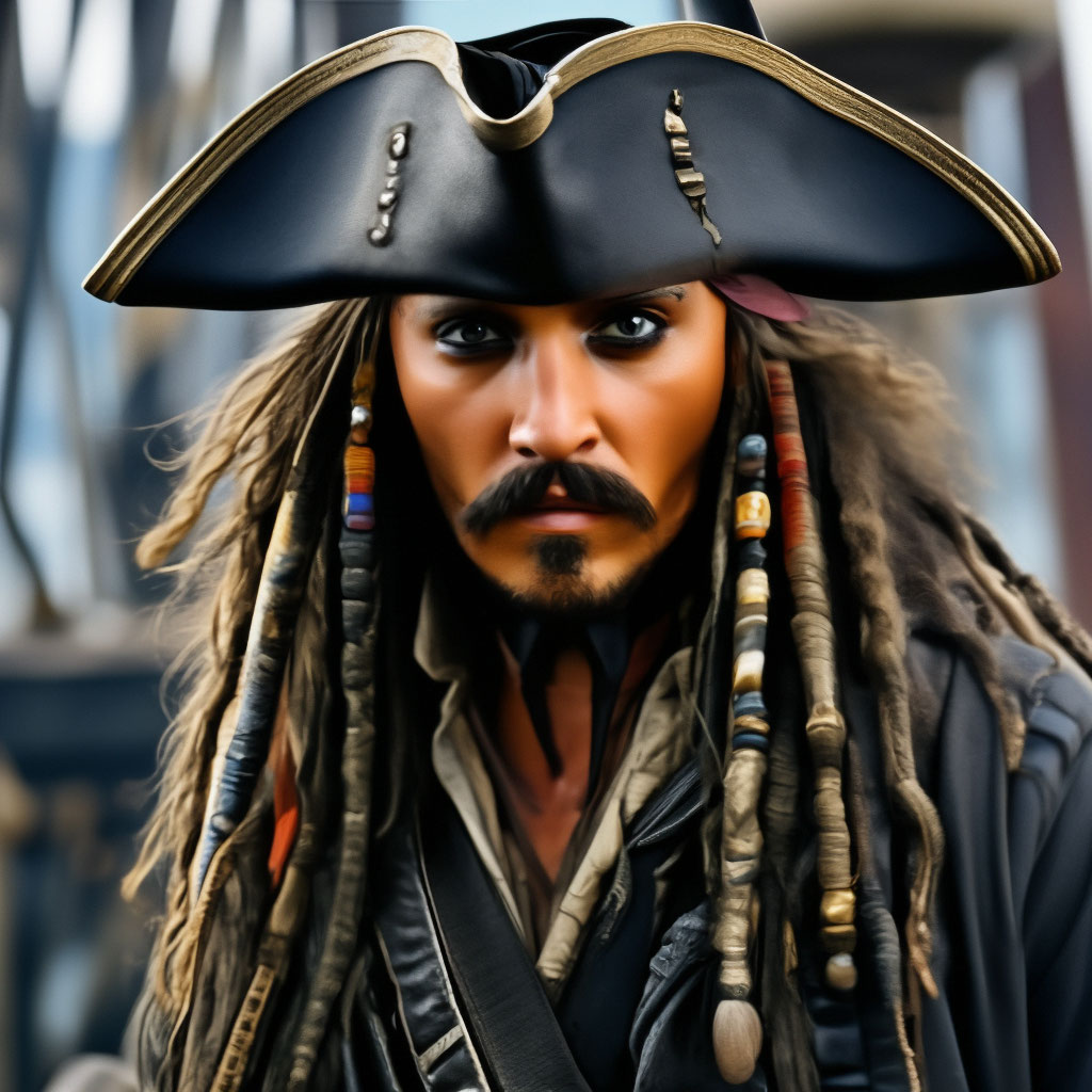 "Captain Jack sparrow on the ship black pearl" — image created in Shedevrum
