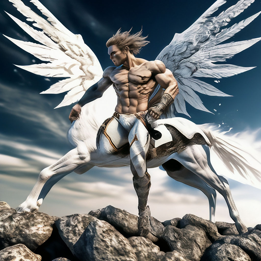 "Centaur half-human with wings, human torso, horse torso, hybrid ...