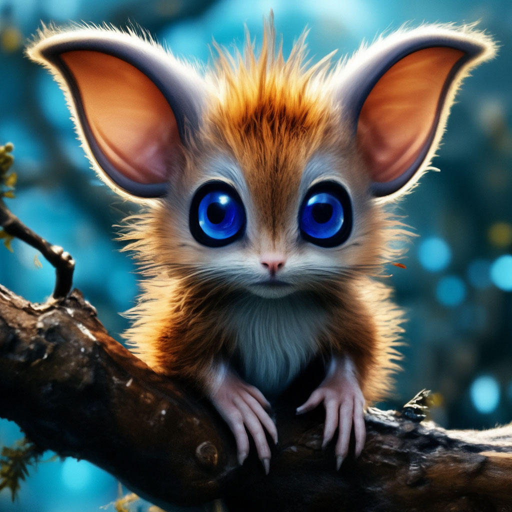 "The cutest and smallest furry creature is sitting on a tree branch ...