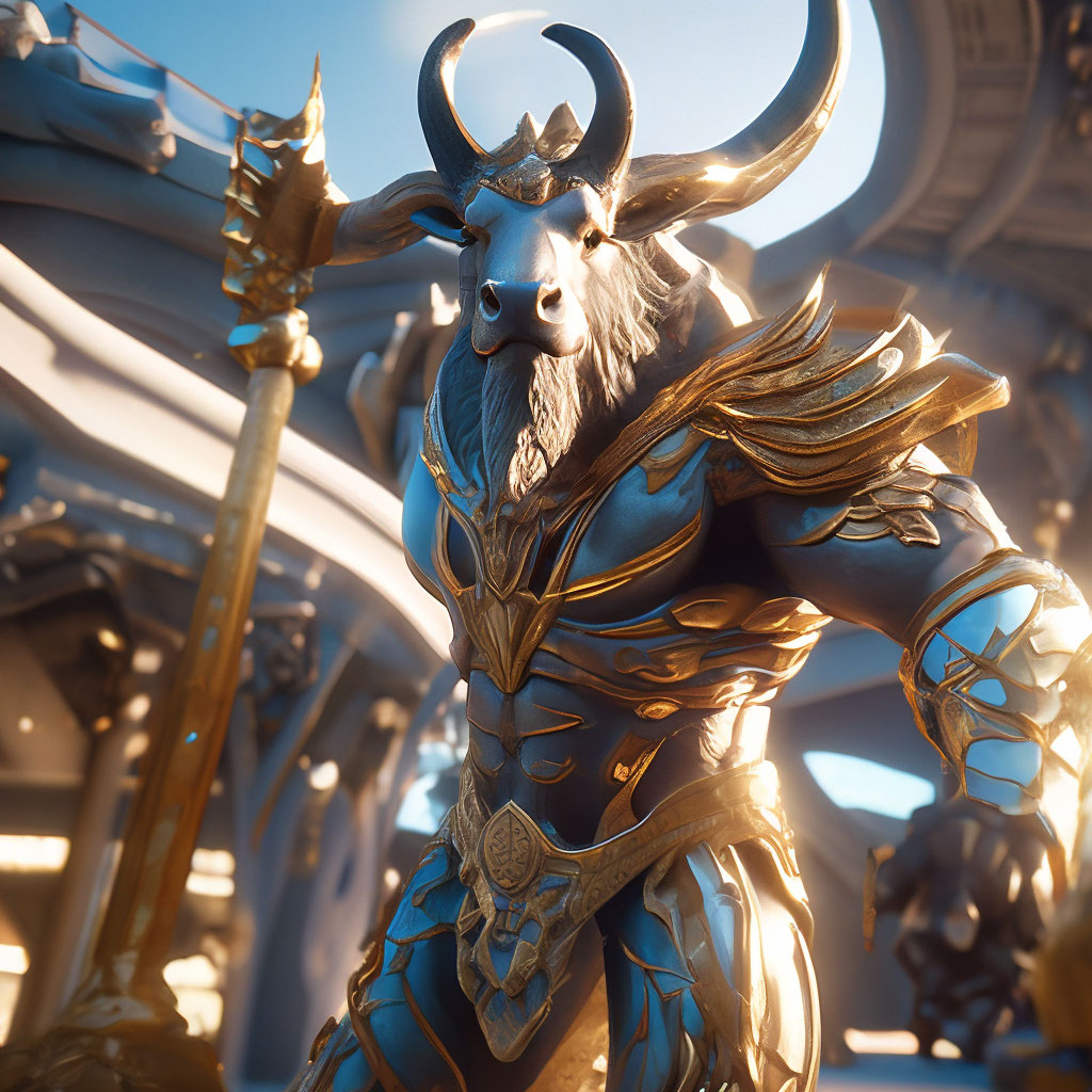 "Minotaur, realistic, 8k, light delicate colors, professional photo ...