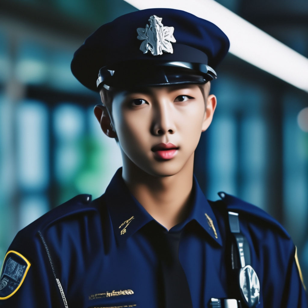 "Namjoon bts police officer" — image created in Shedevrum